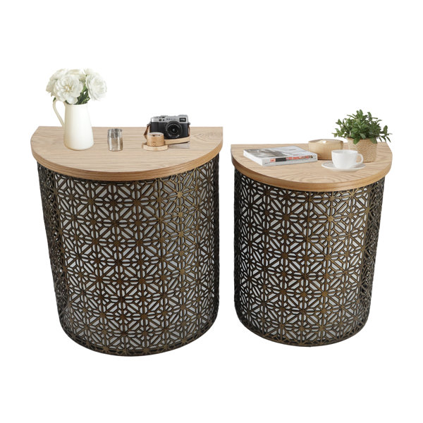 Latitude Run® Nesting Half Moon Side Tables Set of 2 | Wayfair